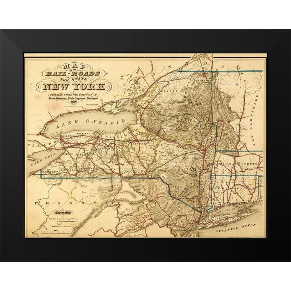 Vintage Maps 14x12 Black Modern Framed Museum Art Print Titled - New ...