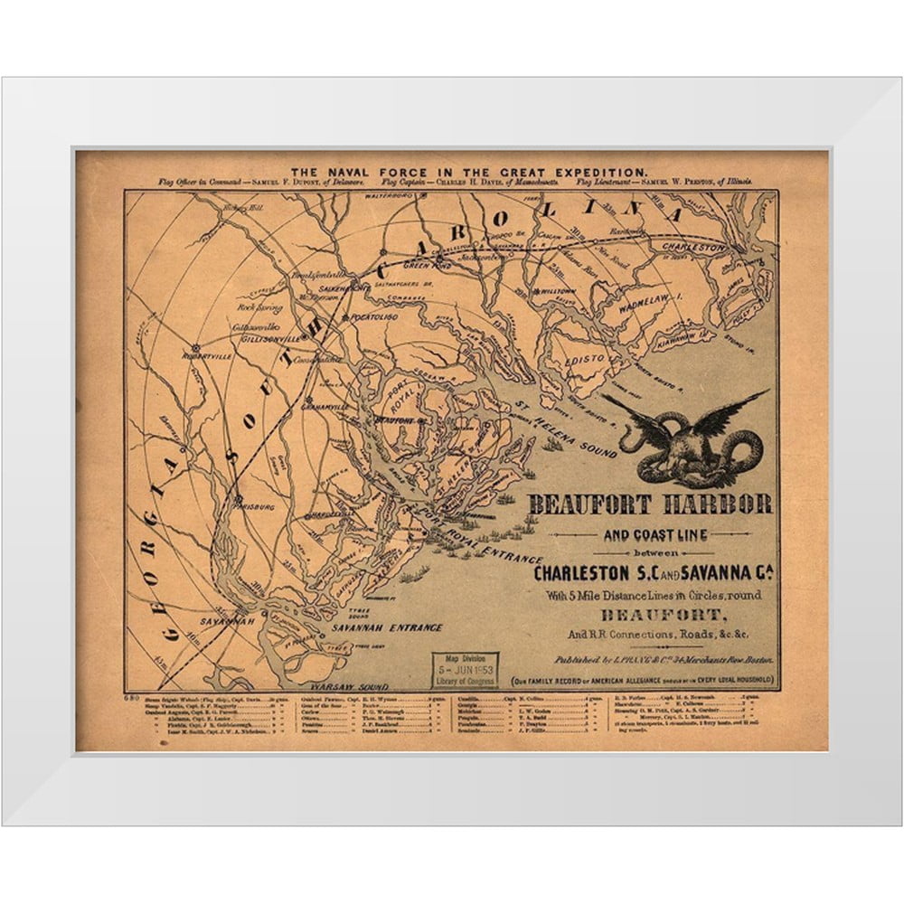 Vintage Maps 14x12 White Modern Wood Framed Museum Art Print Titled ...