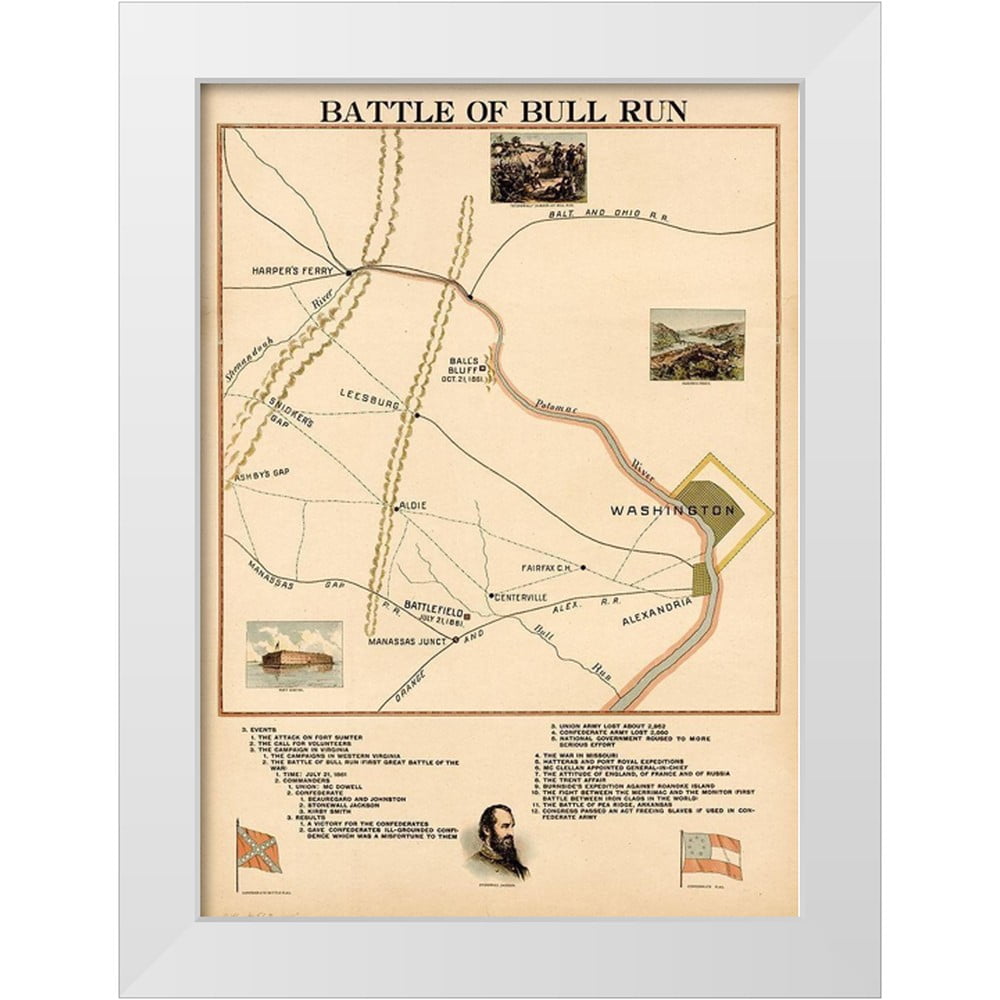 Vintage Maps 14x18 White Modern Wood Framed Museum Art Print Titled ...