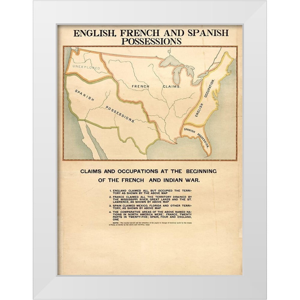 Vintage Maps 14x18 White Modern Wood Framed Museum Art Print Titled ...