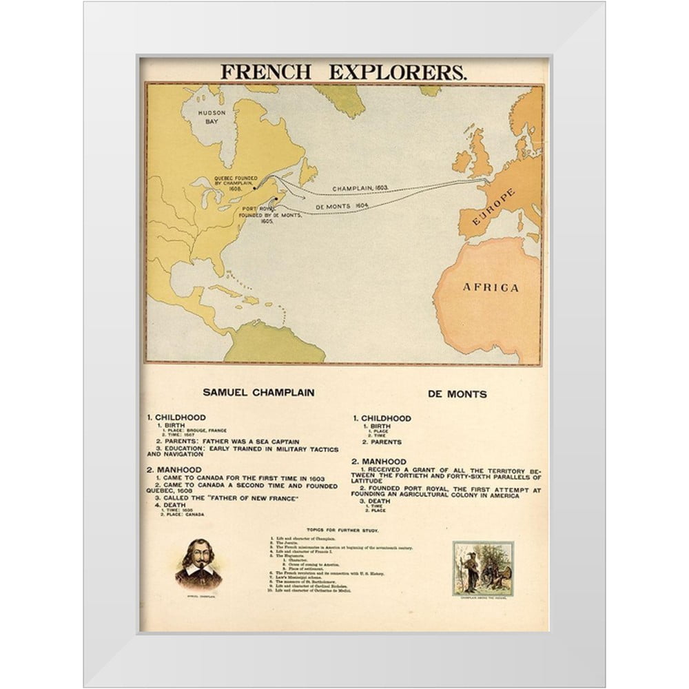 Vintage Maps 14x18 White Modern Wood Framed Museum Art Print Titled ...