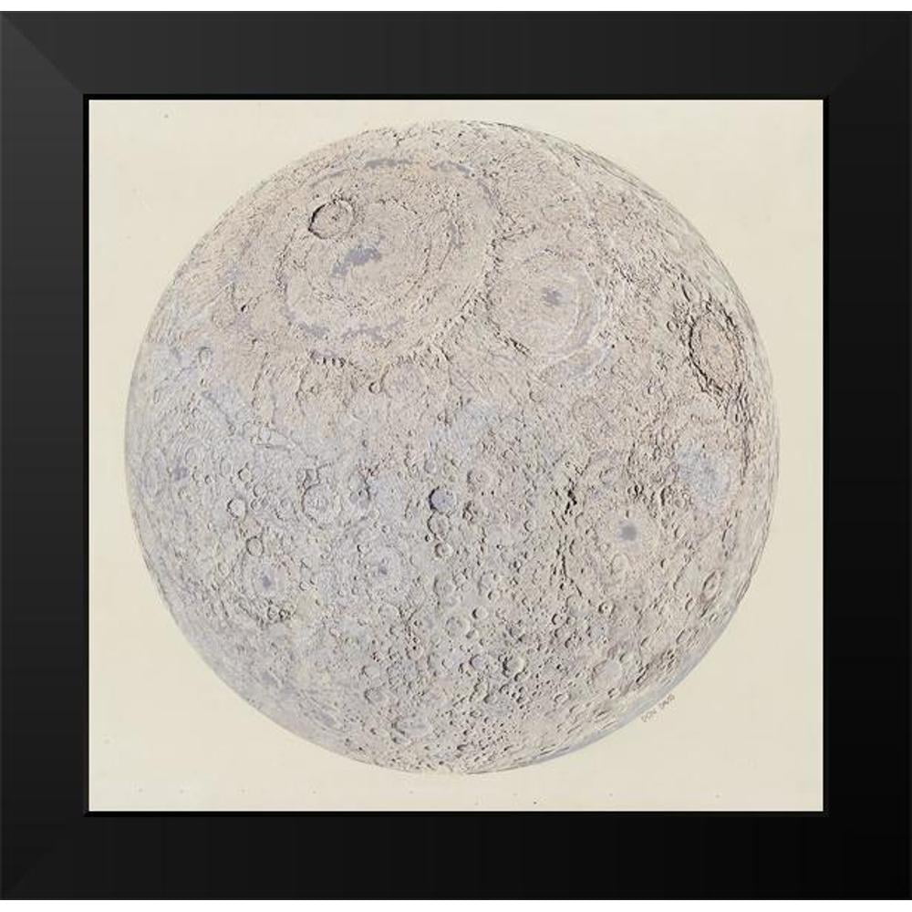 Vintage Maps 15x15 Black Modern Framed Museum Art Print Titled - Moon ...