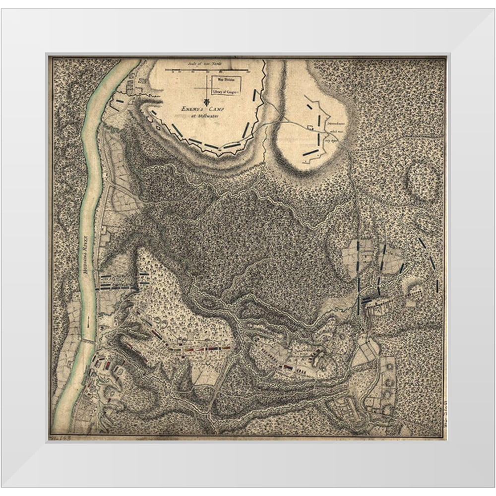 Vintage Maps 15x15 White Modern Wood Framed Museum Art Print Titled ...