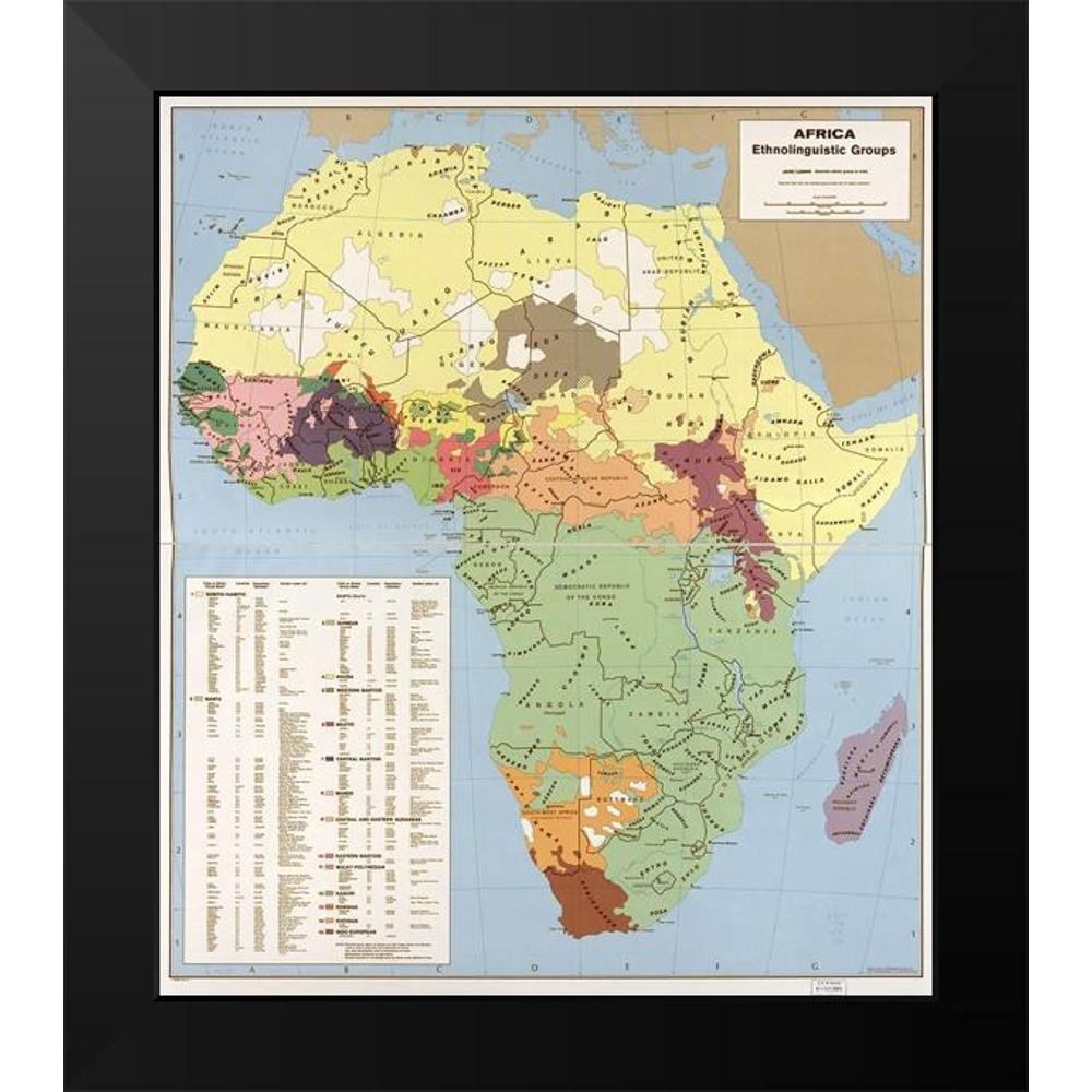 Vintage Maps 15x17 Black Modern Framed Museum Art Print Titled ...