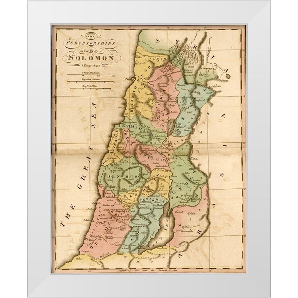 Vintage Maps 15x18 White Modern Wood Framed Museum Art Print Titled ...