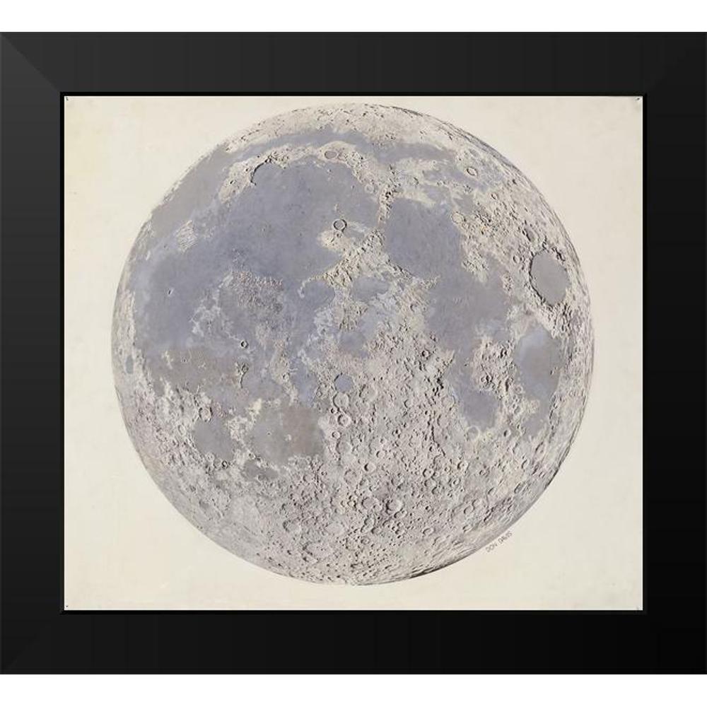 Vintage Maps 16x15 Black Modern Framed Museum Art Print Titled - Moon ...