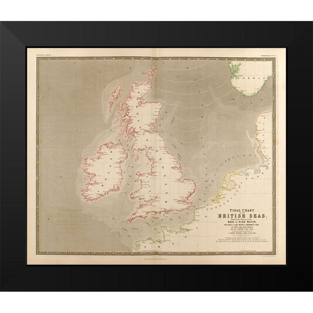 Vintage Maps 17x15 Black Modern Framed Museum Art Print Titled ...