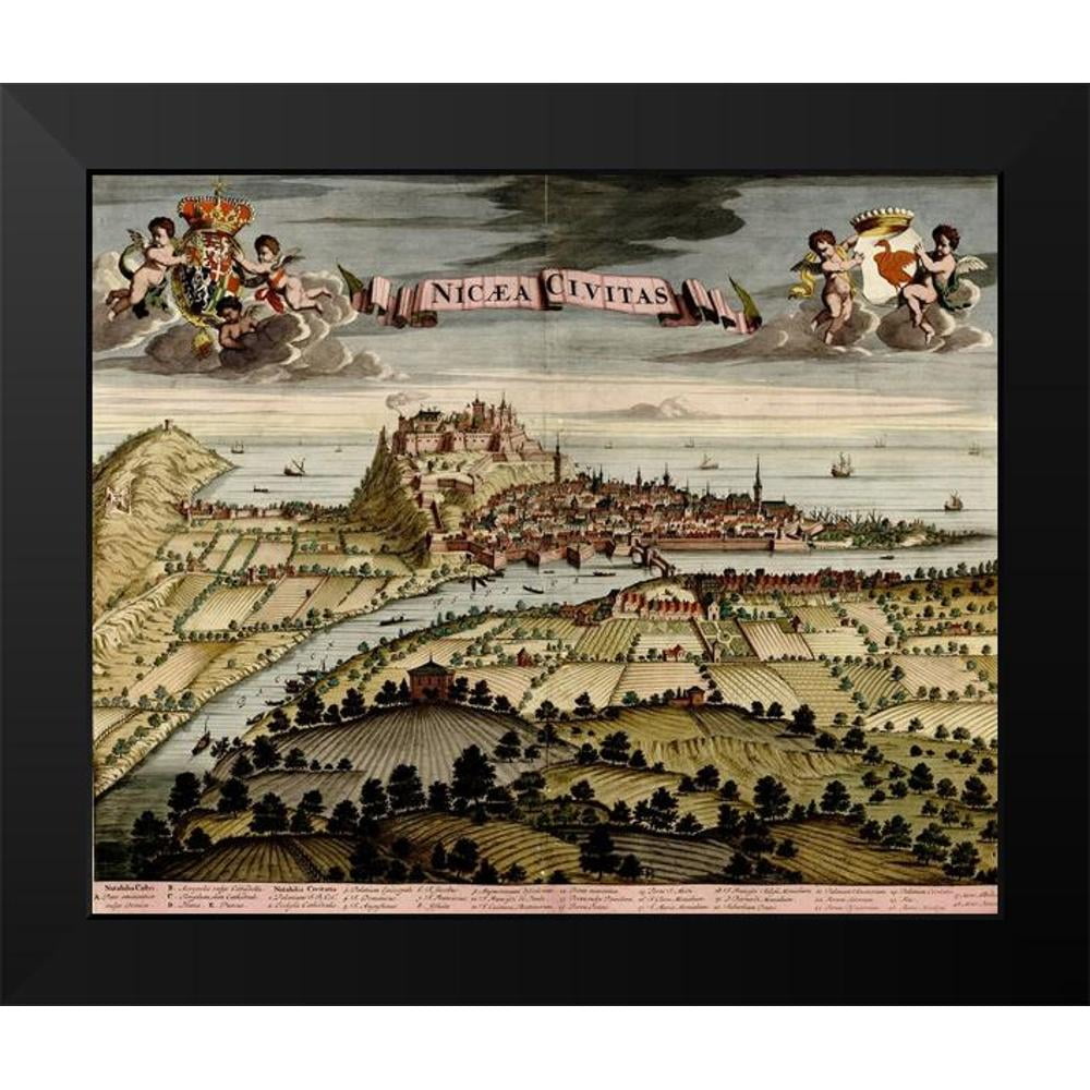 Vintage Maps 17x15 Black Modern Framed Museum Art Print Titled - Nicea ...