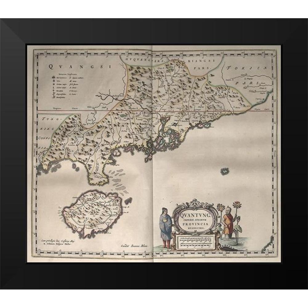 Vintage Maps 17x15 Black Modern Framed Museum Art Print Titled - Novus ...