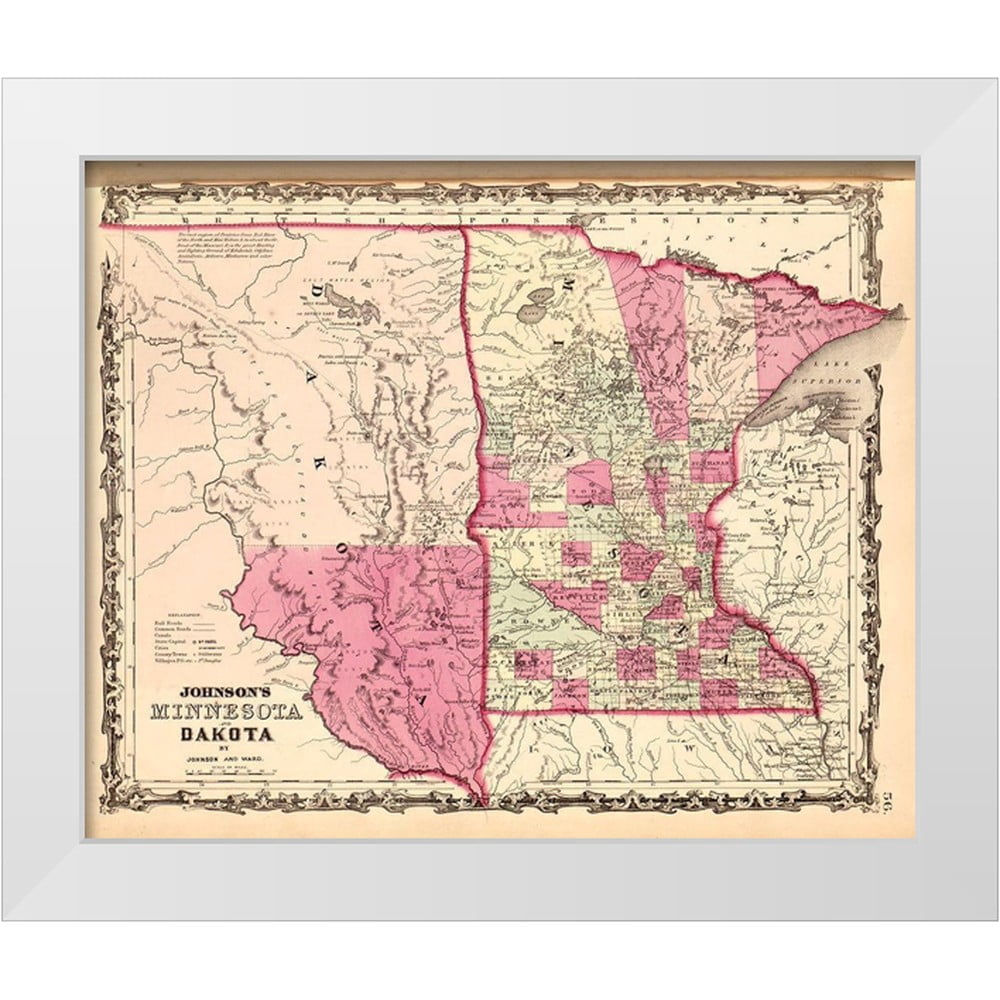 Vintage Maps 17x15 White Modern Wood Framed Museum Art Print Titled ...