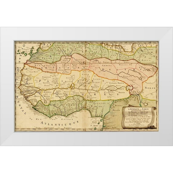 Vintage Maps 18x13 White Modern Wood Framed Museum Art Print Titled ...