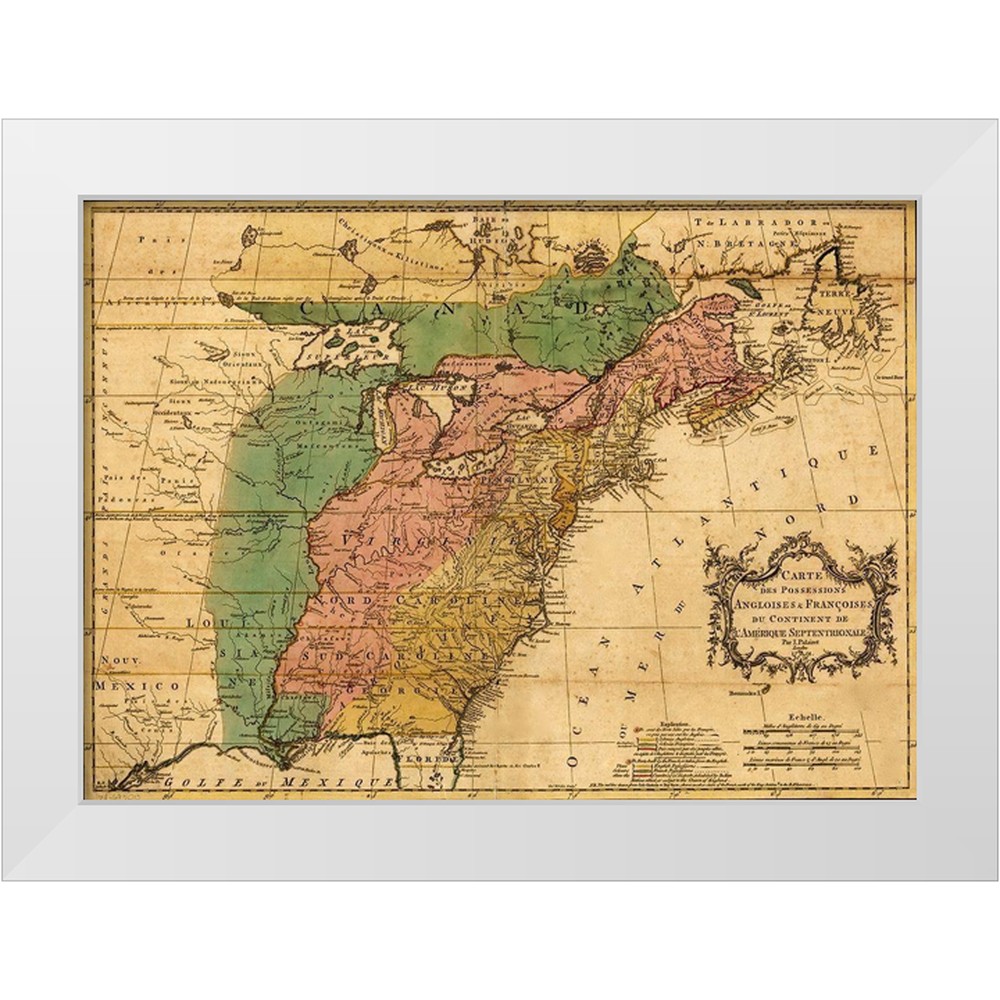 Vintage Maps 18x14 White Modern Wood Framed Museum Art Print Titled ...