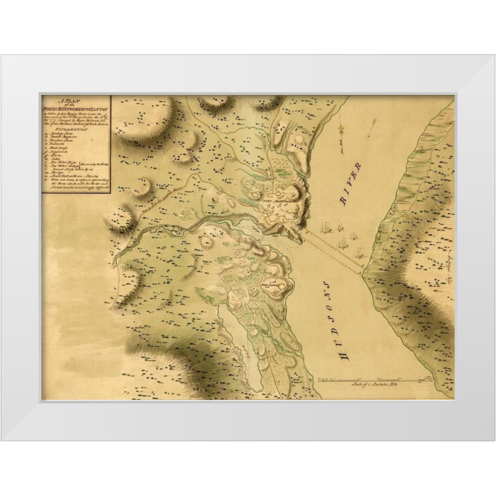 Vintage Maps 18x14 White Modern Wood Framed Museum Art Print Titled ...