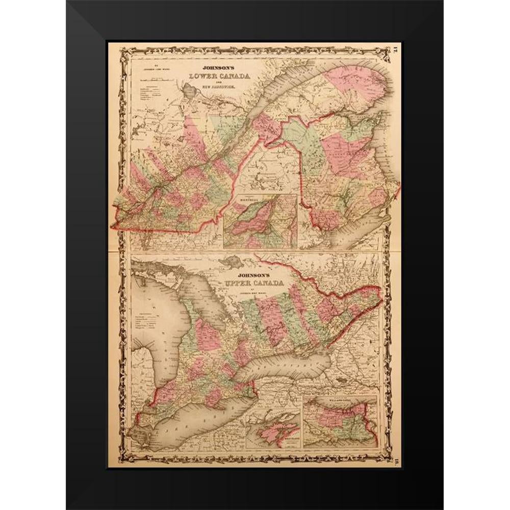 Vintage Maps 18x24 Black Modern Framed Museum Art Print Titled - Lower ...