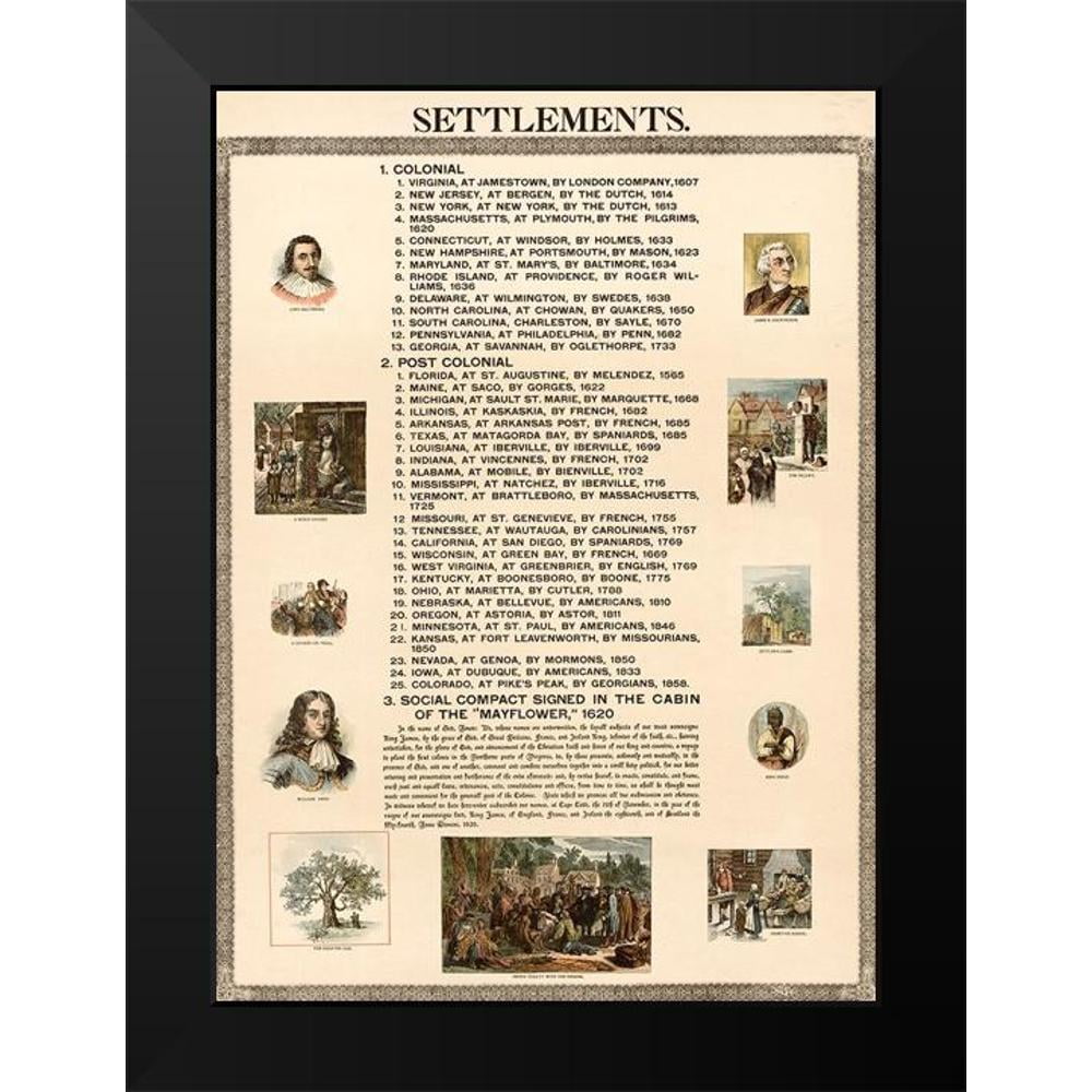 Vintage Maps 19x24 Black Modern Framed Museum Art Print Titled ...