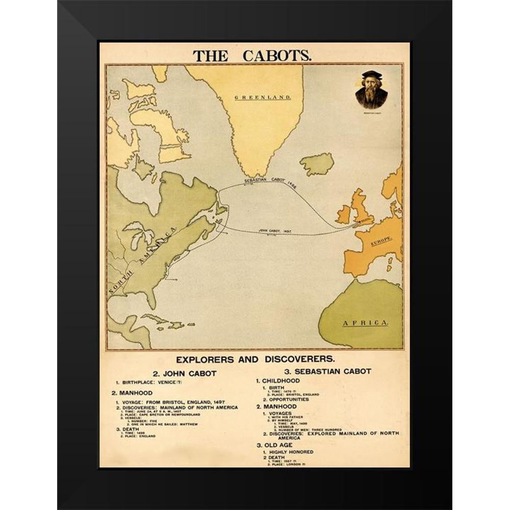 Vintage Maps 19x24 Black Modern Framed Museum Art Print Titled - The ...