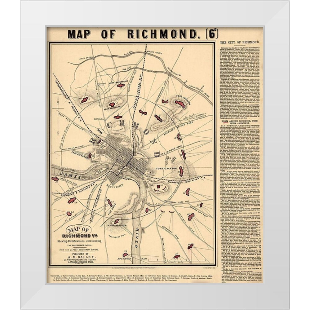 Vintage Maps 20x23 White Modern Wood Framed Museum Art Print Titled ...