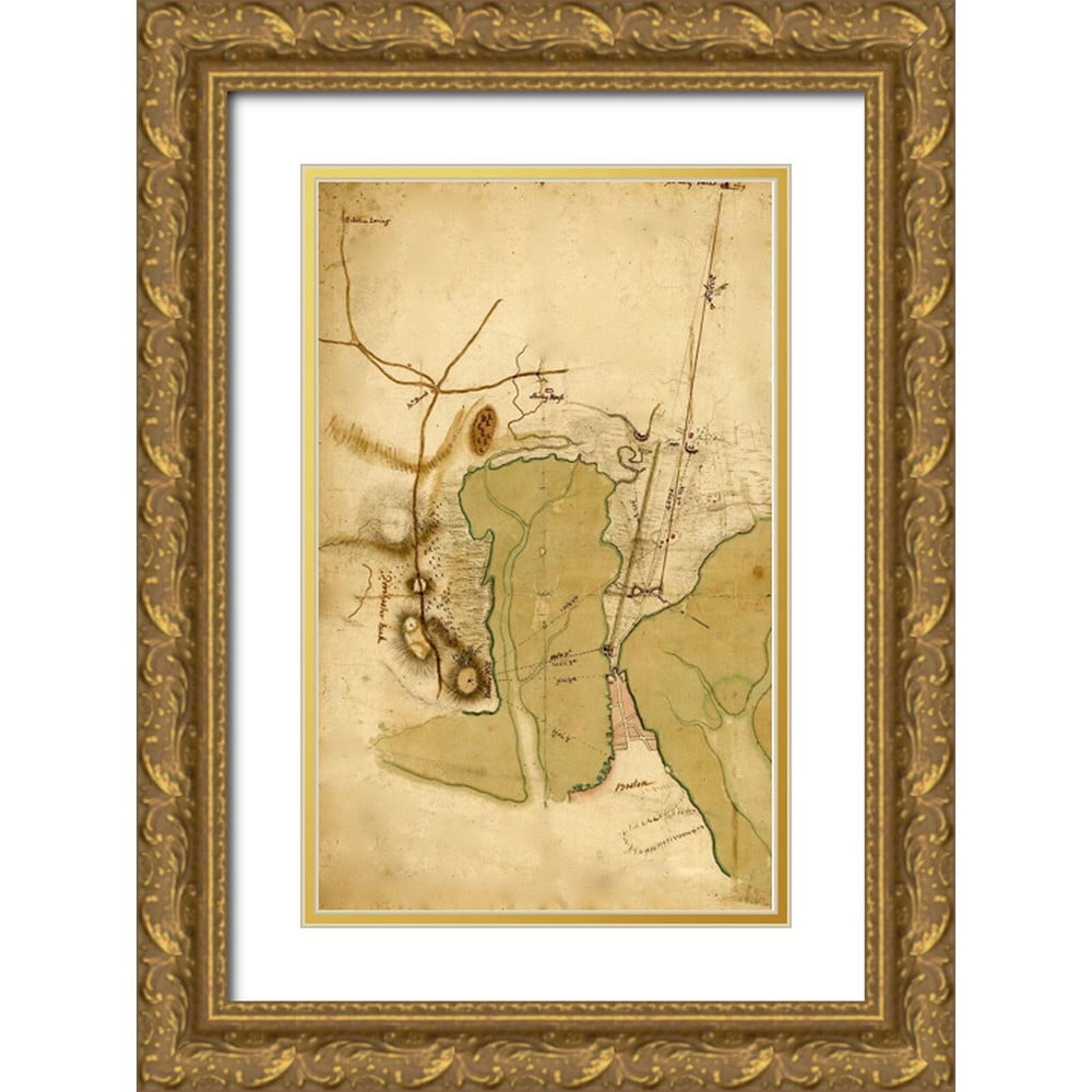 Vintage Maps 21x32 Gold Ornate Wood Framed with Double Matting Museum ...