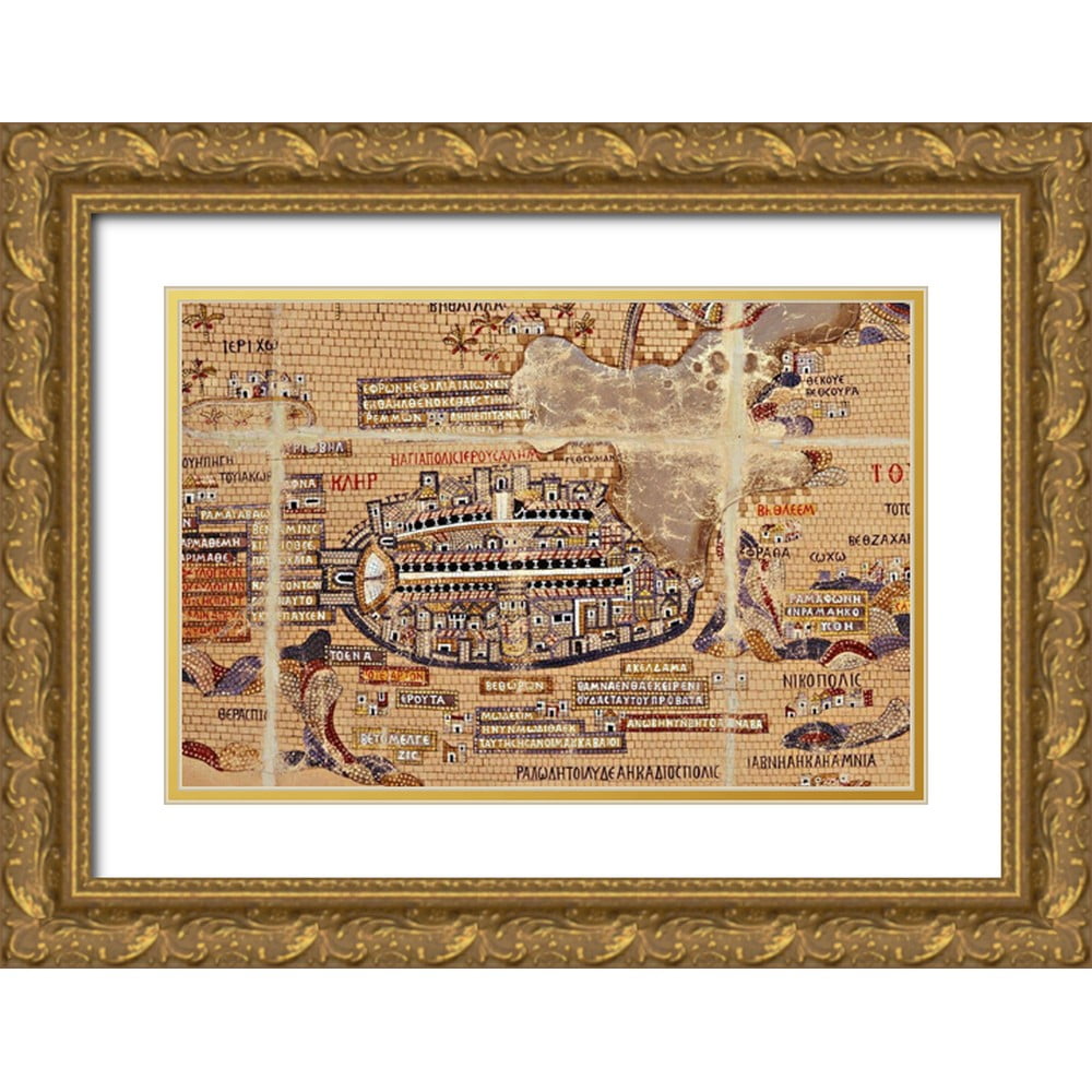 Vintage Maps 24x17 Gold Ornate Wood Framed with Double Matting Museum Art Print Titled - Antique ...