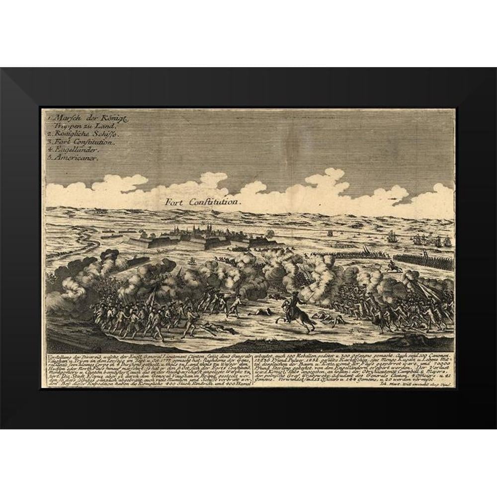 Vintage Maps 24x18 Black Modern Framed Museum Art Print Titled - Battle ...