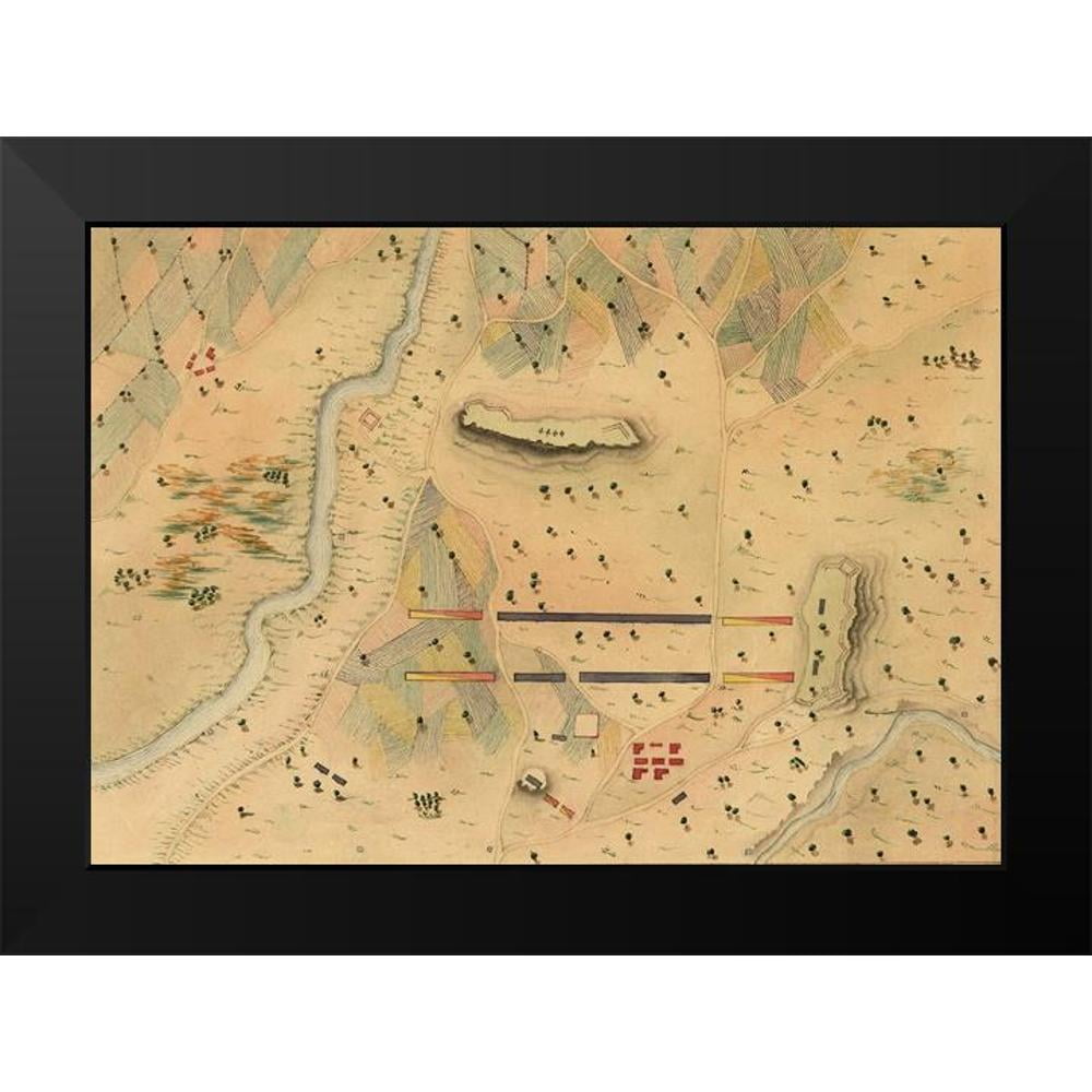 Vintage Maps 24x18 Black Modern Framed Museum Art Print Titled ...