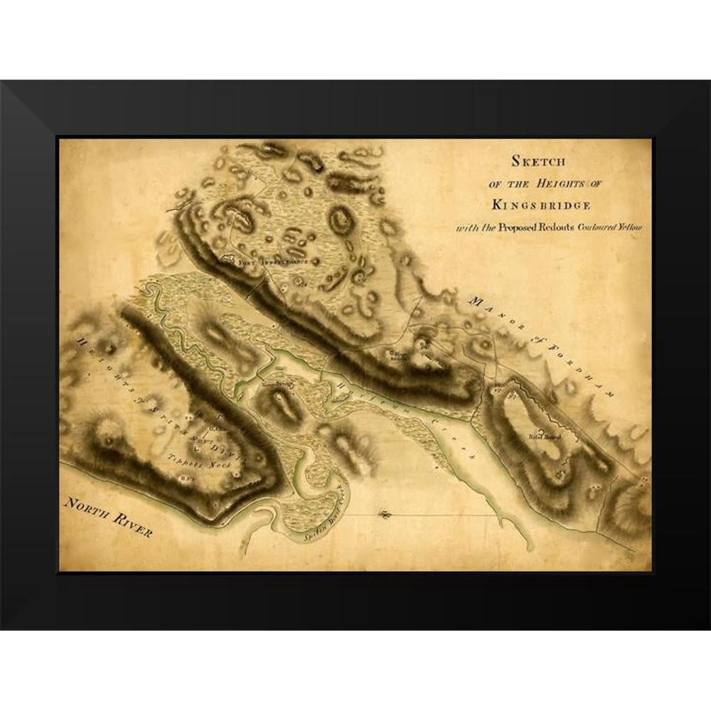 Vintage Maps 24x19 Black Modern Framed Museum Art Print Titled - Sketch ...