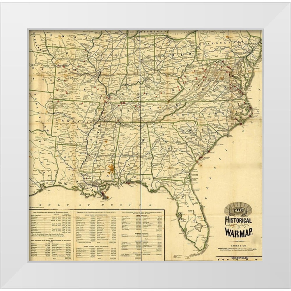 Vintage Maps 26x26 White Modern Wood Framed Museum Art Print Titled ...
