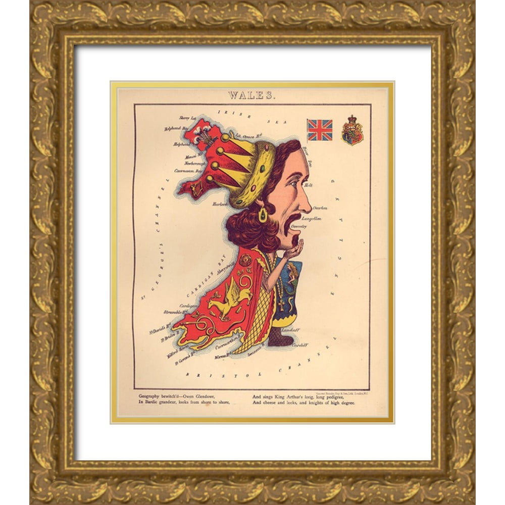 Vintage Maps 26x31 Gold Ornate Wood Framed with Double Matting Museum ...