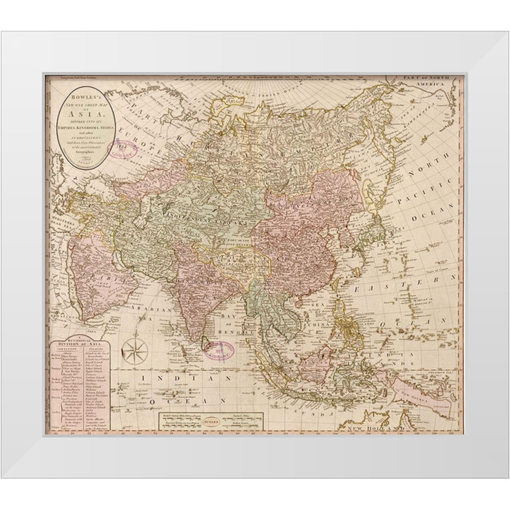 Vintage Maps 30x26 White Modern Wood Framed Museum Art Print Titled ...