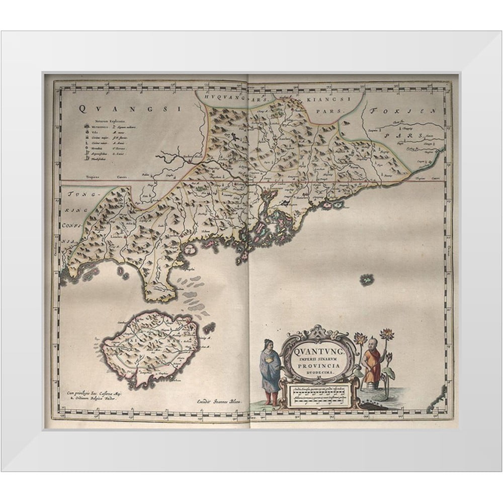 Vintage Maps 30x26 White Modern Wood Framed Museum Art Print Titled ...