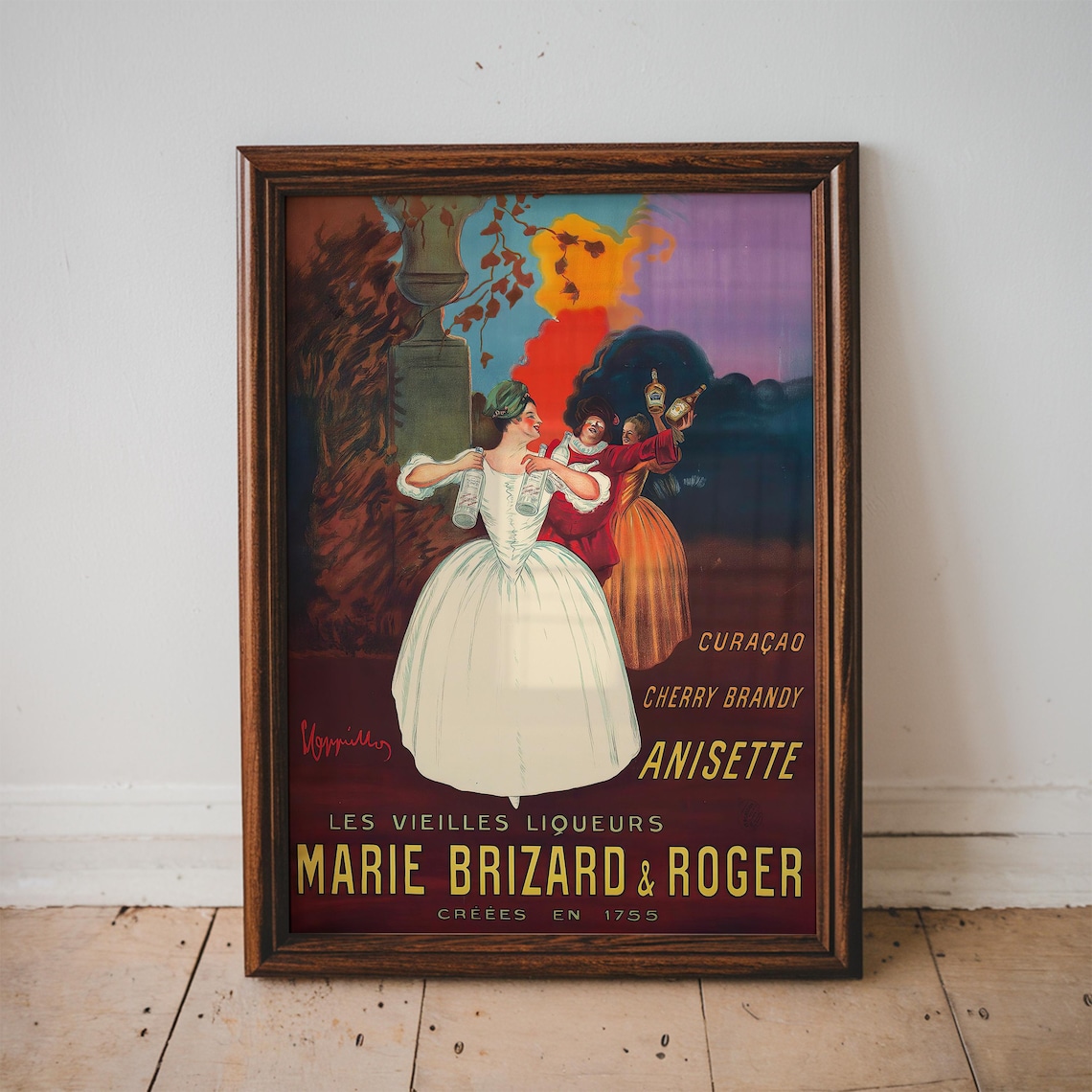 Vintage Marie Brizard Poster: Art Nouveau French Liquor Advertisement ...