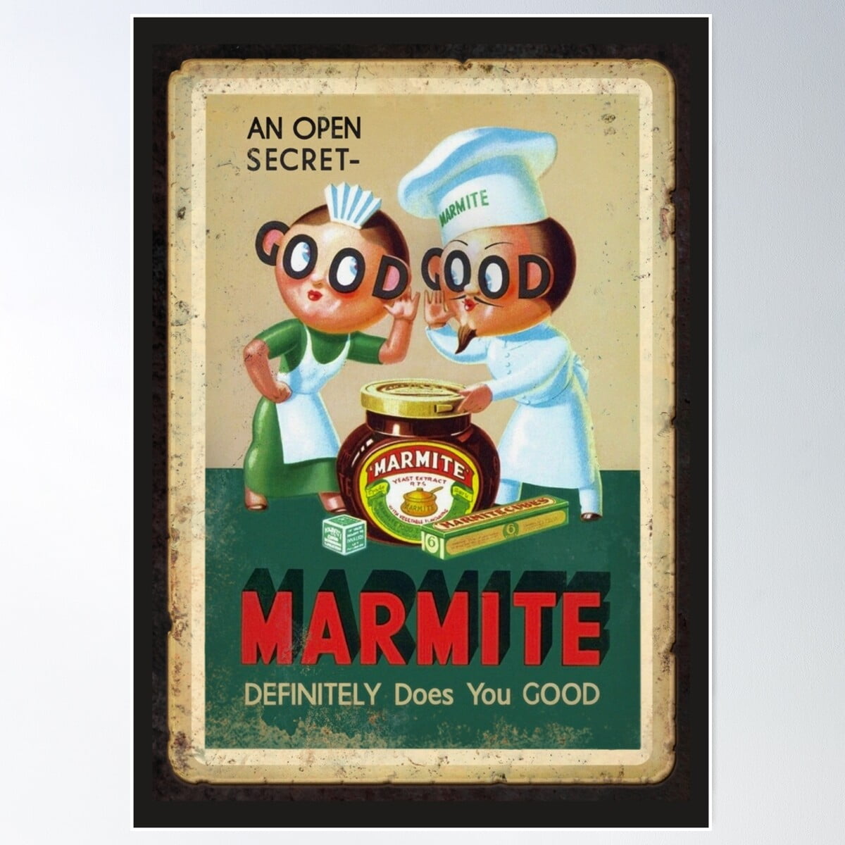 Vintage Marmite Advert (Rusty Sign Style) - Marmite Definitely Does You ...