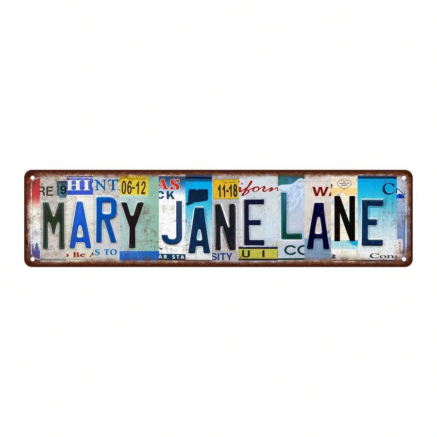 Vintage Mary Jane Lane Wall Decor Street Signs Metal Tin Signs 16 X 4 ...