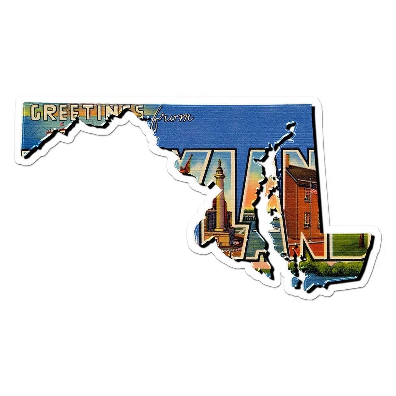 Vintage Maryland Map Sticker Phone Decal Water Bottle Stickers Car ...