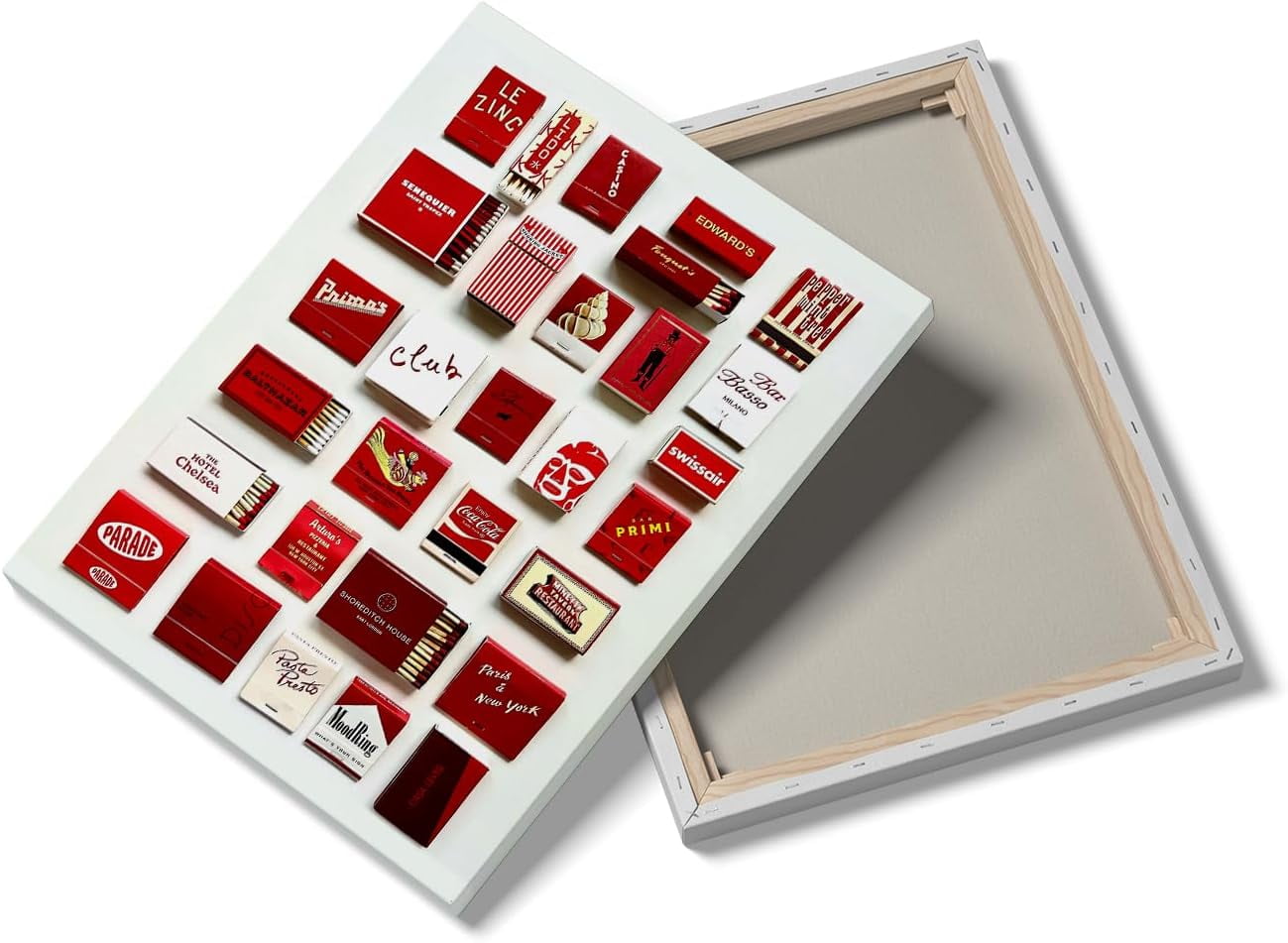 Vintage Matchbox Art-Red Matchbox Theme Matchbox Illustration Vintage ...