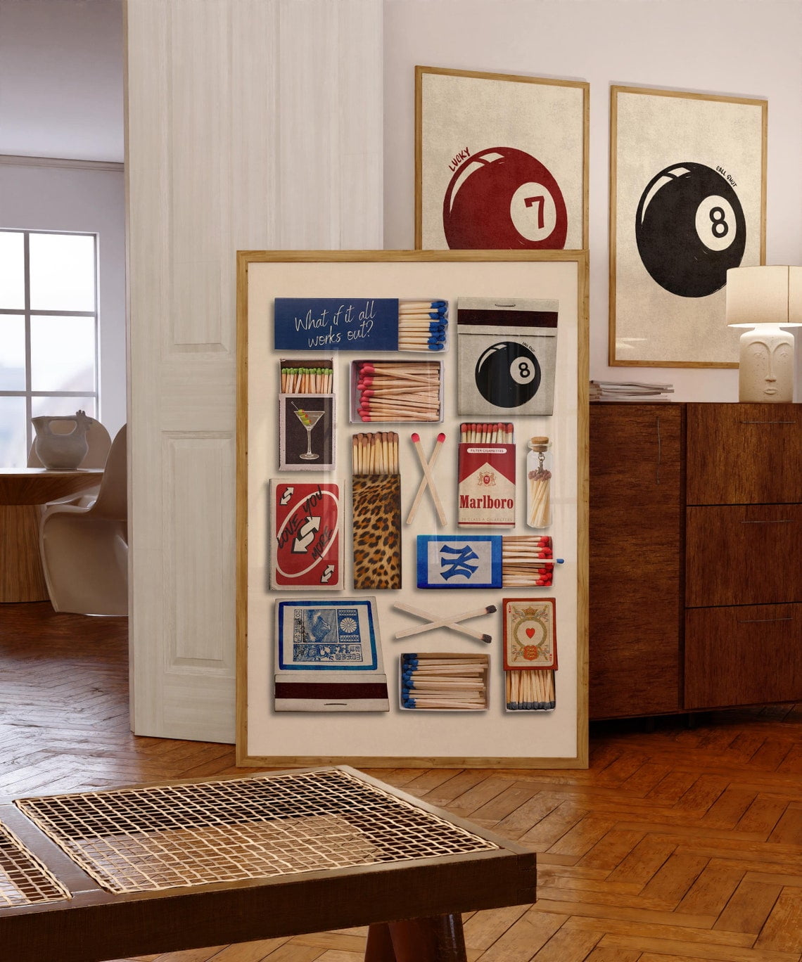 Vintage Matchbox Collage, Trendy Wall Art With Retro Aesthetic, Martini ...