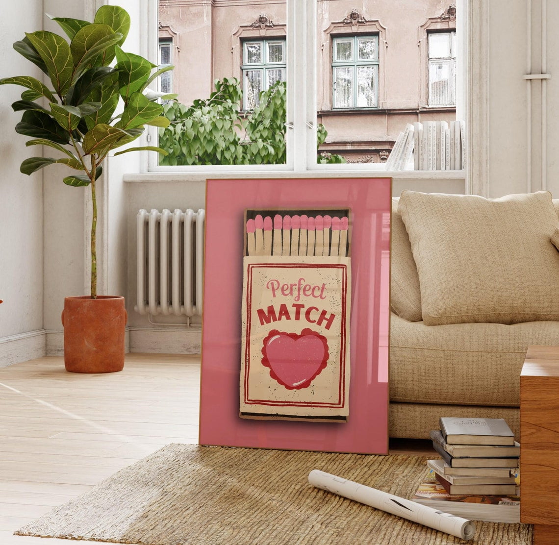 Vintage Matchbox Print, Trendy Matches Wall Art, Perfect Match Print ...