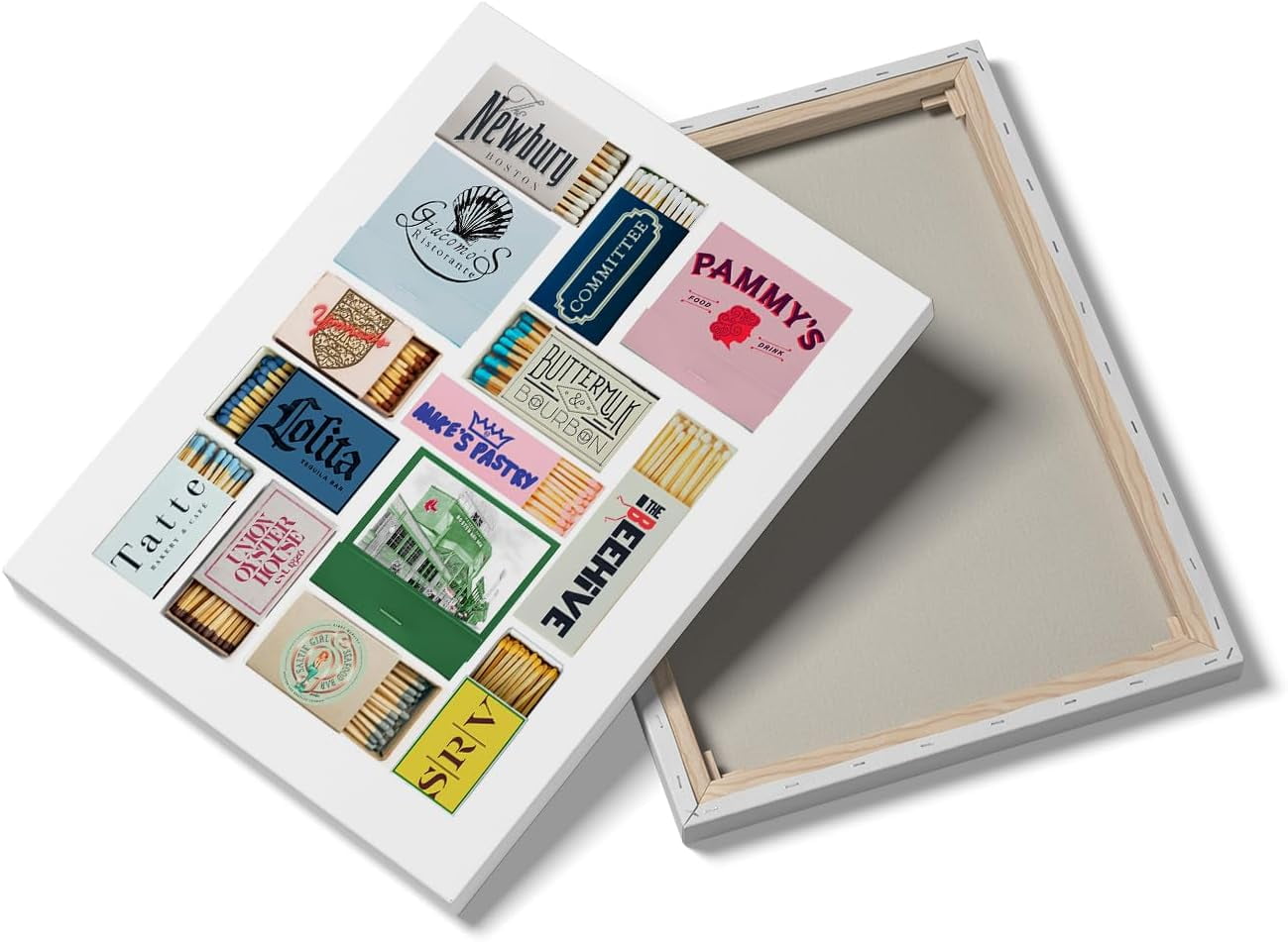 Vintage Matchbox Wall Art- Boston Matchbook Print Matchbox Illustration ...