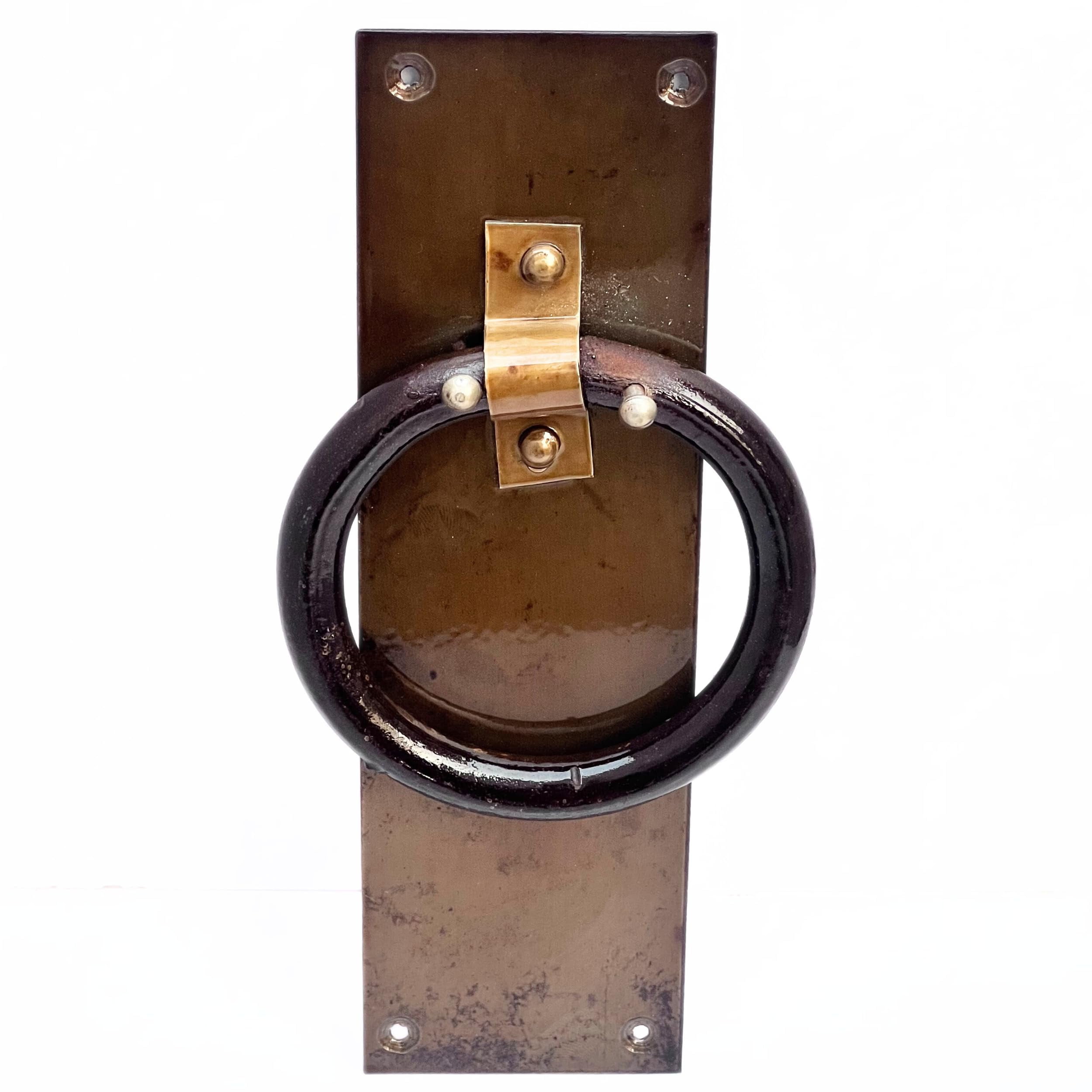 Vintage Matte Black Ring Door Knocker - Heavy Cast Iron Front Door ...