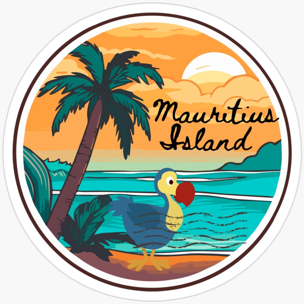Vintage Mauritius Island Sticker Phone Decal Water Bottle Stickers Car ...