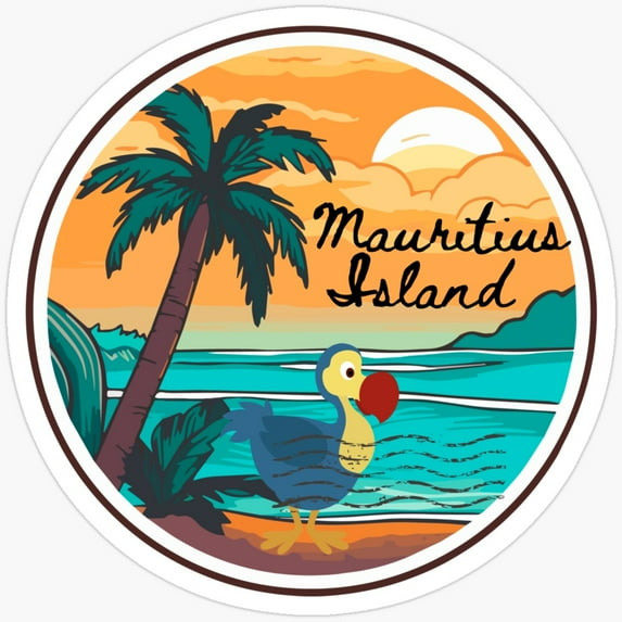 Vintage Mauritius Island Sticker Phone Decal Water Bottle Stickers Car ...