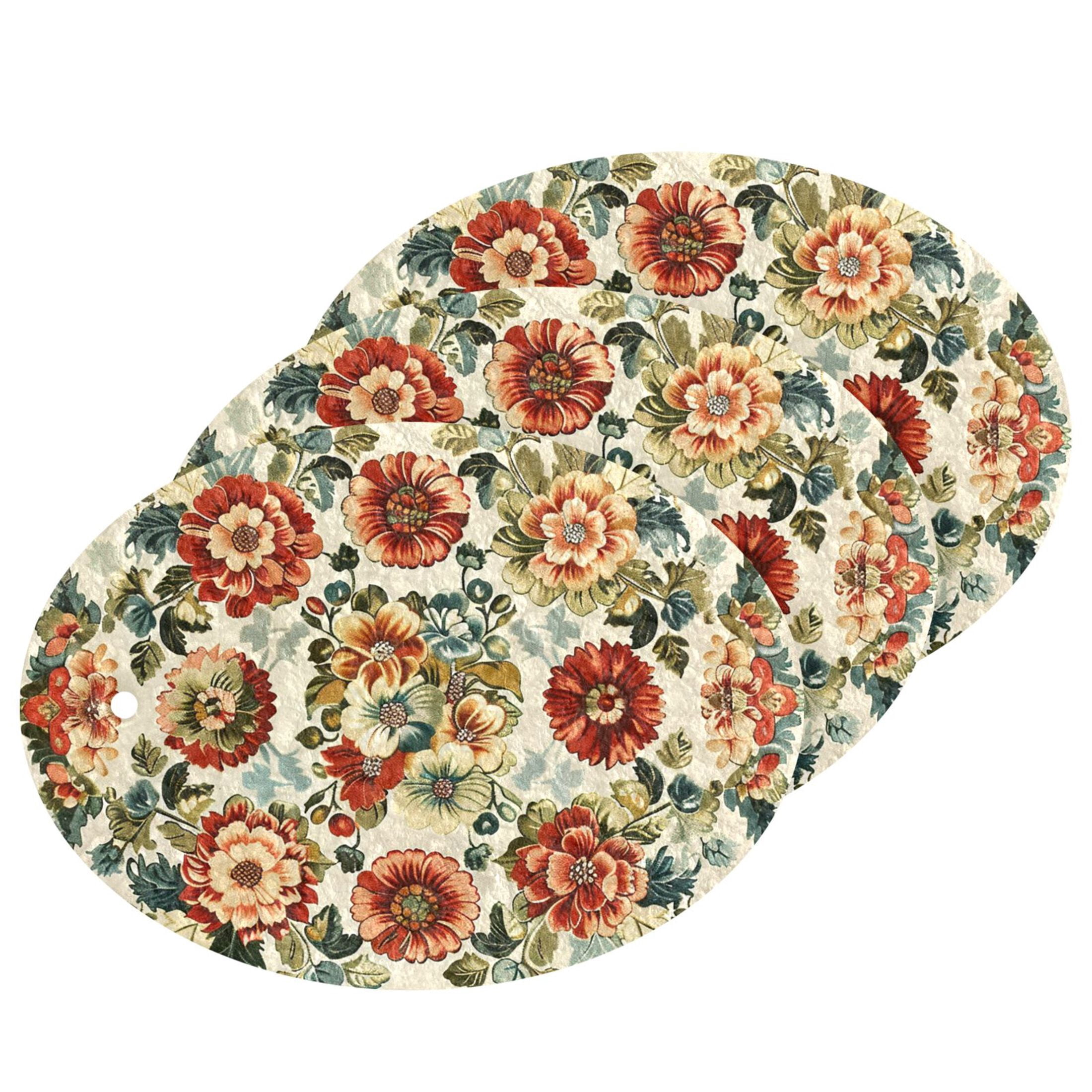 Vintage Medallion Floral Flowers 3 Dish Sponges Bulk Delicate Clean Non ...