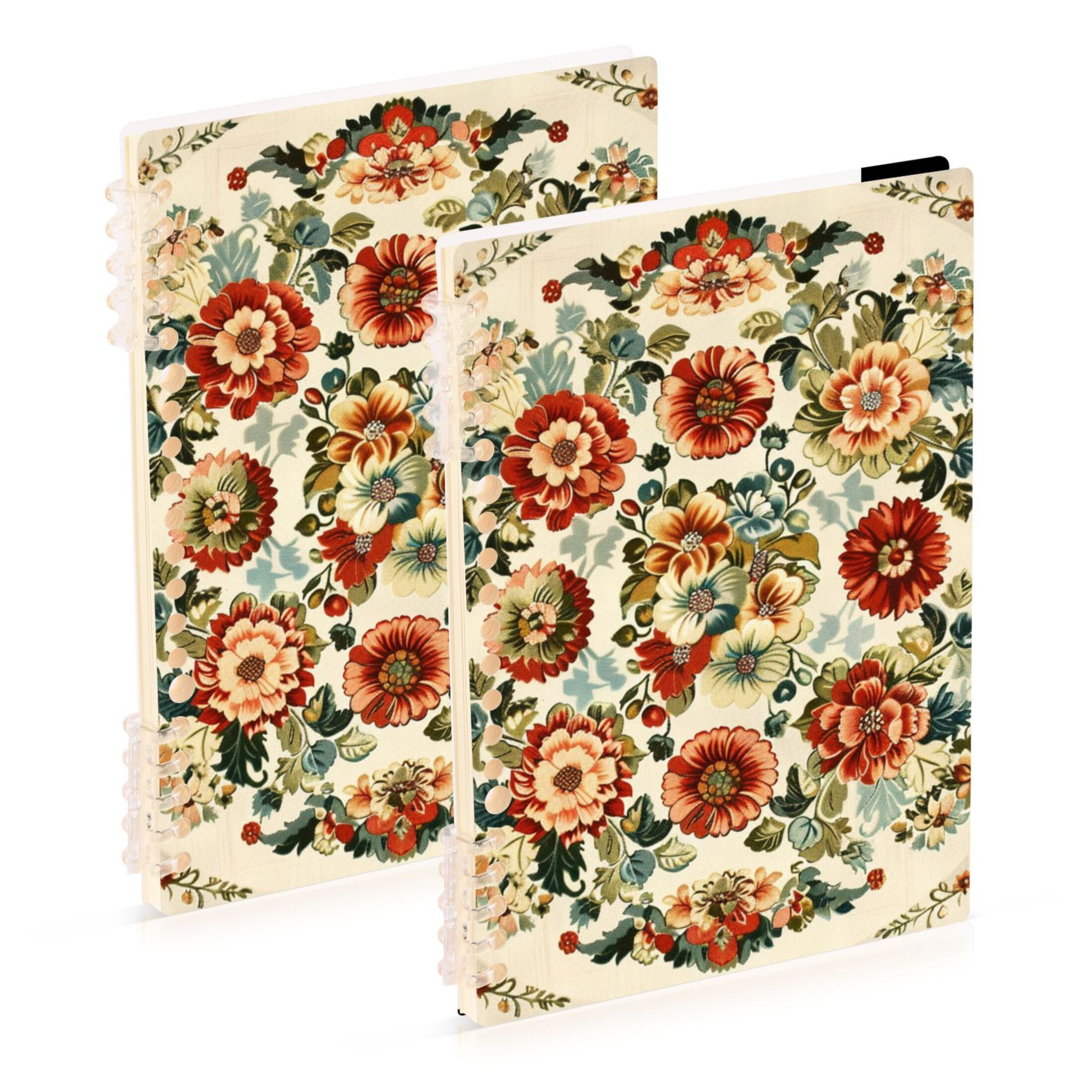 Vintage Medallion Floral Flowers Ring Binder Notebook Journey Note ...