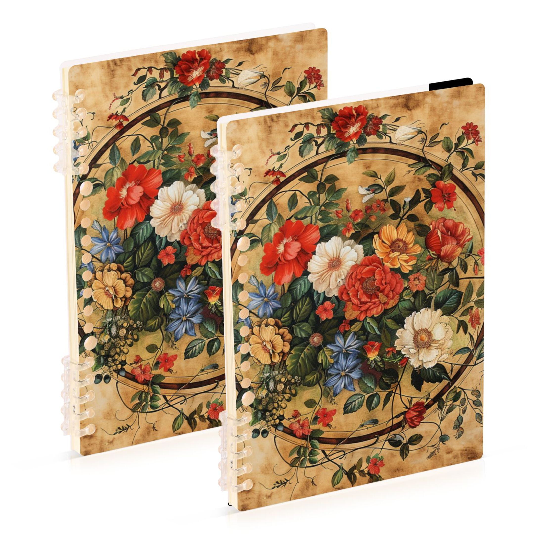 Vintage Medallion Floral Ring Binder Notebook Journey Note Diary ...