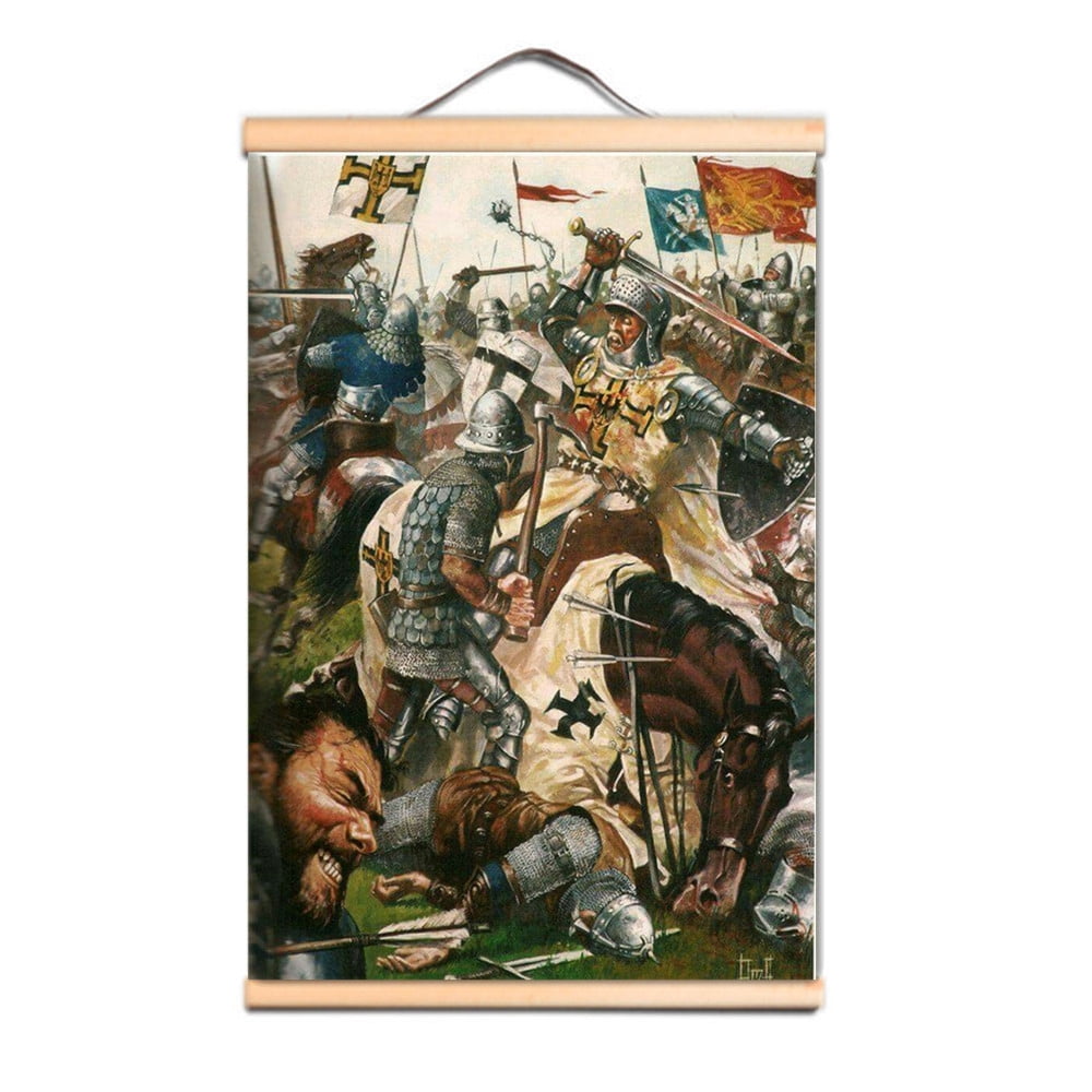 Vintage Medieval Crusader Warrior Art Posters and Prints Wall Chart ...