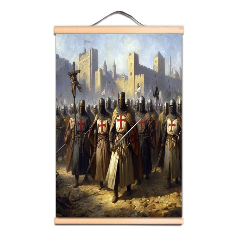 Vintage Medieval Crusader Warrior Art Posters and Prints Wall Chart ...