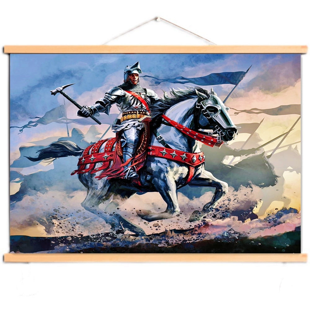 Vintage Medieval Crusader Warrior Art Posters and Prints Wall Chart ...