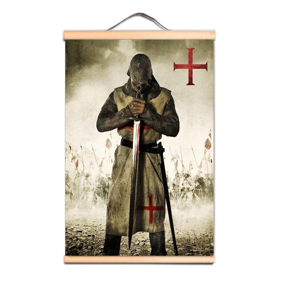 Vintage Medieval Crusader Warrior Posters and Prints Solid Wall Hanging ...
