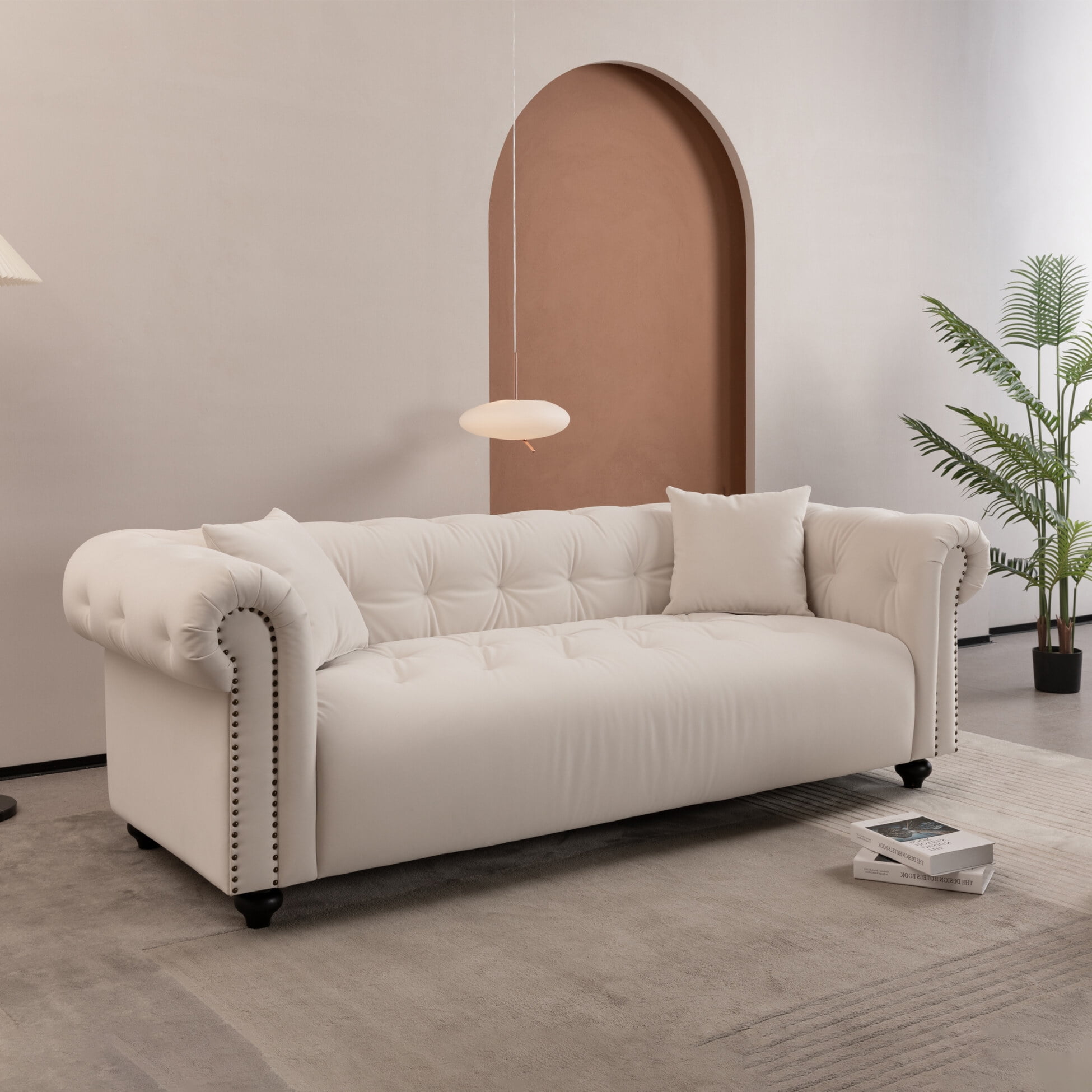 Vintage Medieval Style Sofa in White, Ready to Assemble with Feet Only ...