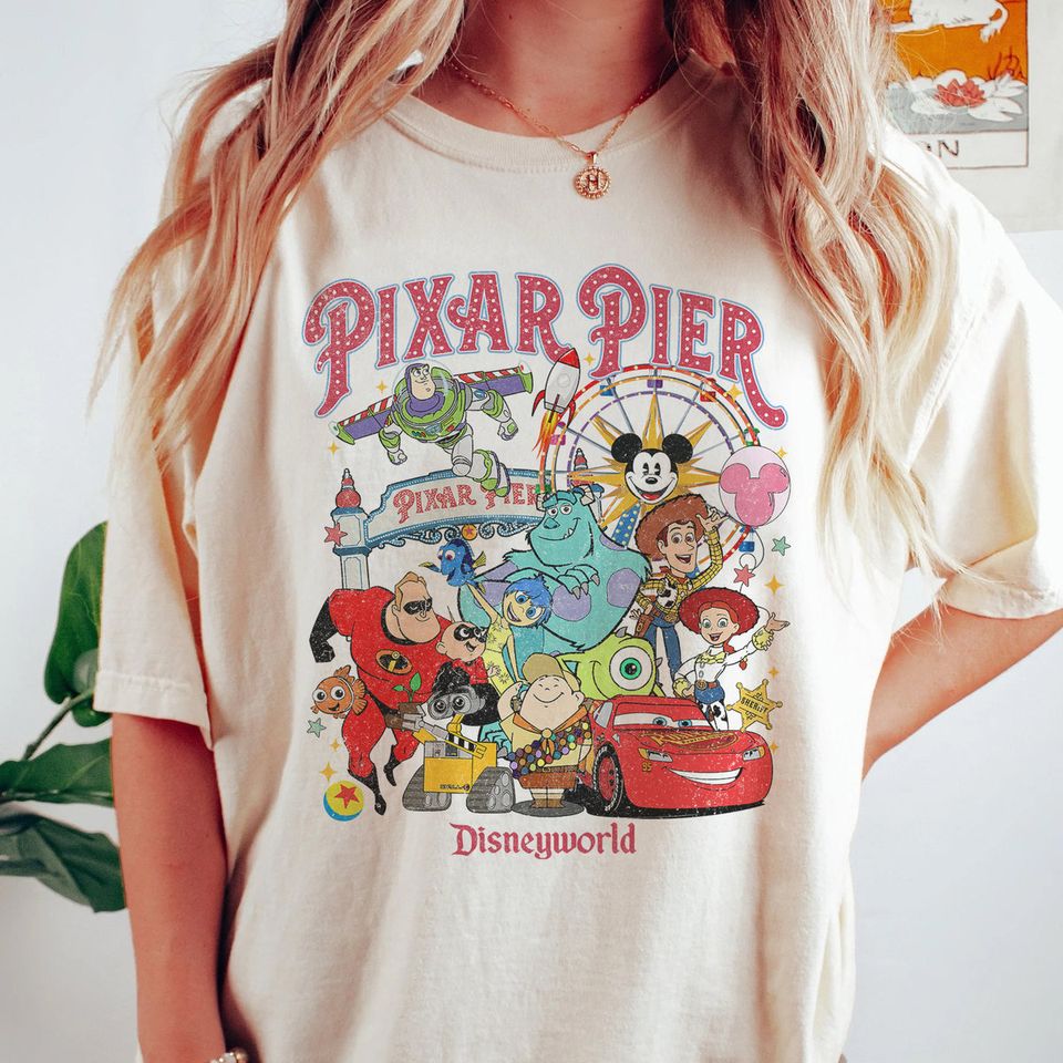 Vintage Meet Me At Pixar Pier Disney Pixar Characters Teet Disney Pixar ...